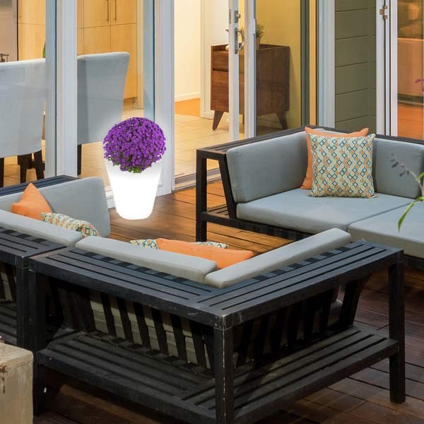 Flower Lightobject 40cm, white, PMMA, IP54 (bulb excl.)-80126.01.06